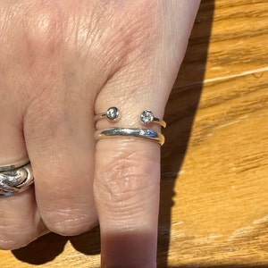 Open Diamond Ring Diamond Crossed Wrap Ring Open Wrapped - Etsy