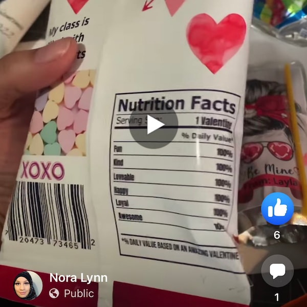 Valentine's Day Nutrition Facts Label SVG, Valentine Food Label ...