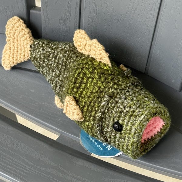 PATTERN: Bert the Bass Pattern - Amigurumi Largemouth Bass Pattern ...