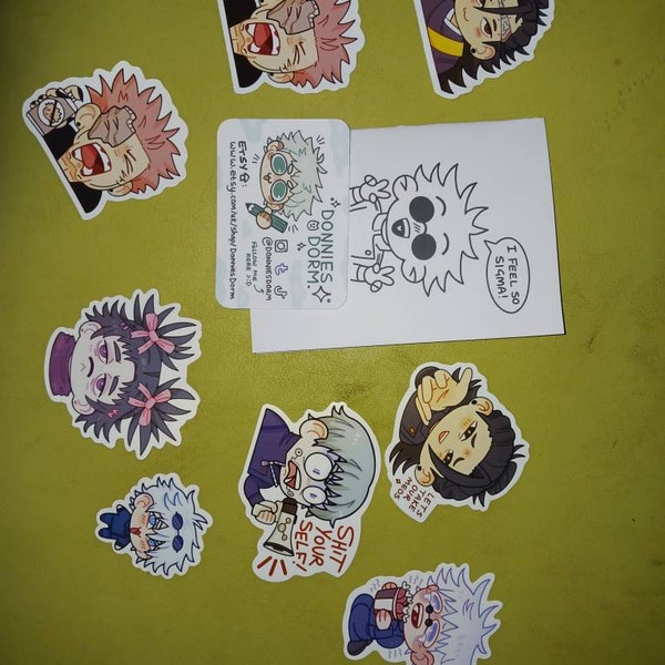 Shouting Sorcerer Chibi, Funny Anime, Glossy Vinyl Sticker for Laptop ...