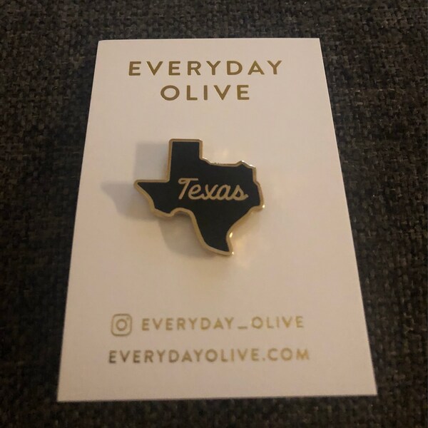 Texas Enamel Lapel Pin // Black / Gold / Hard Enamel Pin / Cloisonne ...