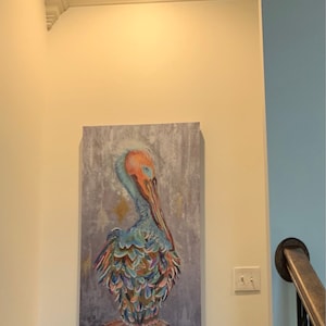 Whimsical Pelican. Beach Decor. Colorful Birds. Coastaldecor. Funky ...