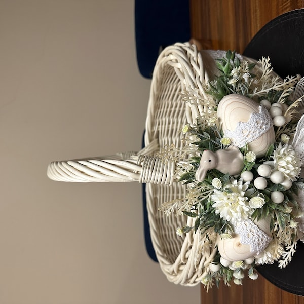 Easter Basket Personalized, Bunny Easter Basket, Wicker Easter Basket, Easter Egg Basket ...