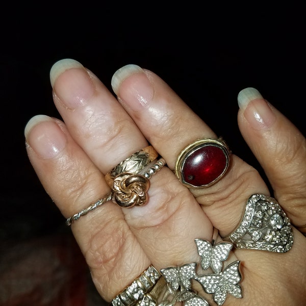 14K Gold Devil Prince of Darkness Diamond Ring Repurposed Vintage Stick ...