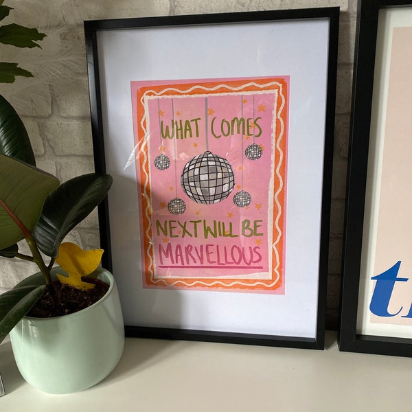 What Comes Next Will Be Marvellous Pink Lyrics Print - Illustrated by ...