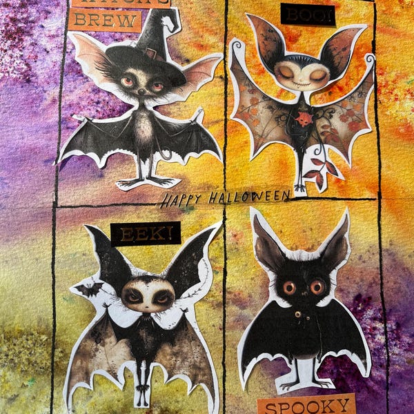 Whimsical Halloween Bat Clipart Bundle 25 Cute and Quirky Designs, for ...