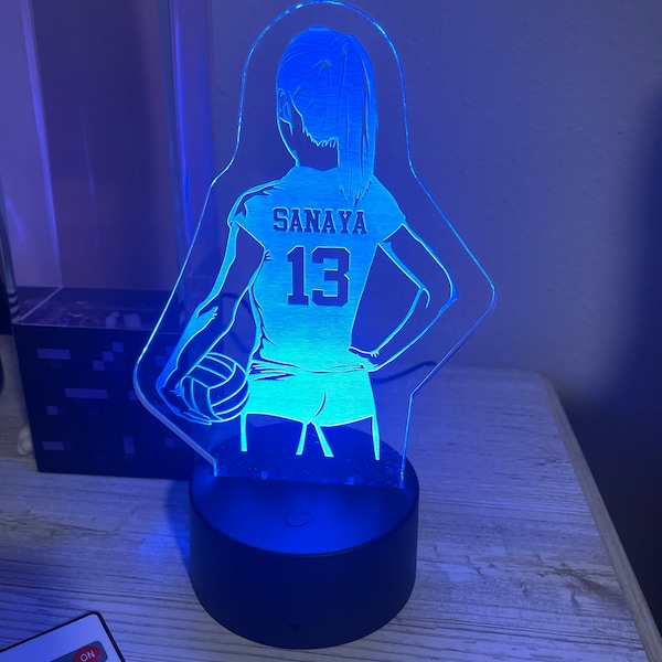 Personalized LED Volleyball Night Light, Volleyball Light, Volleyball ...
