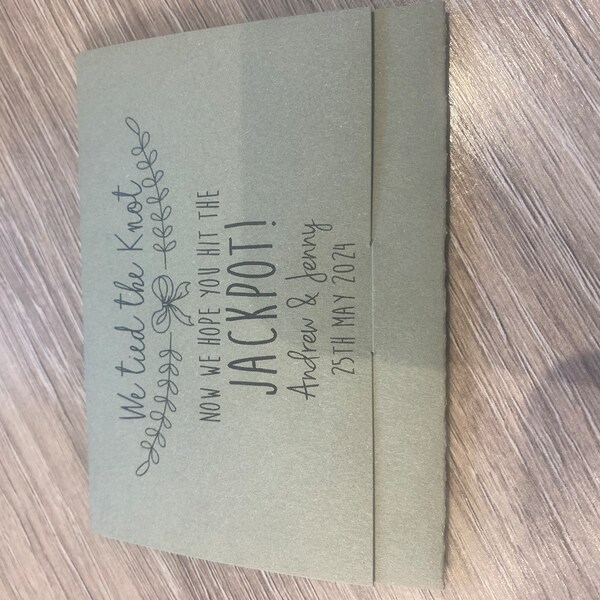 Wedding Favour Idea. Scratch Card Holder. Lottery Ticket Wallet ...