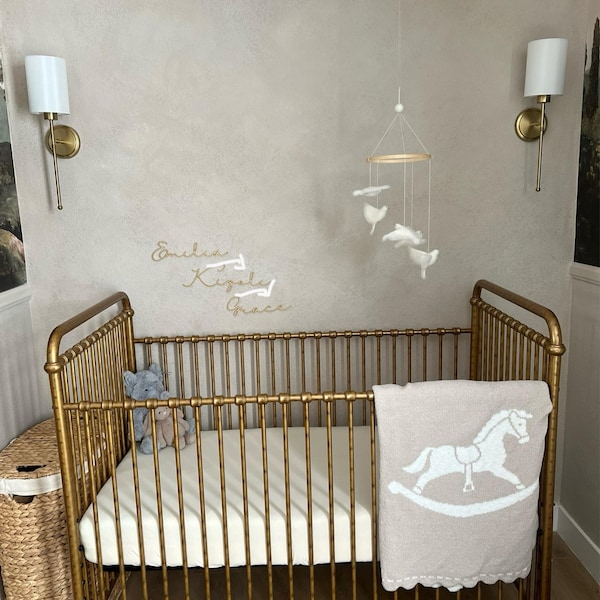 Wood Script Nursery Baby Room Name Laser Cut Sign Cursive First and ...