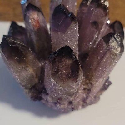 Amethyst Cluster Rock Dark Purple Phantom Ghost Quartz Geode Cluster ...
