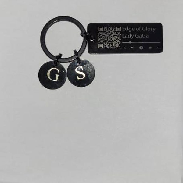 Music or Youtube QR Code, Custom Engraved, Song or Video Link Keyring ...