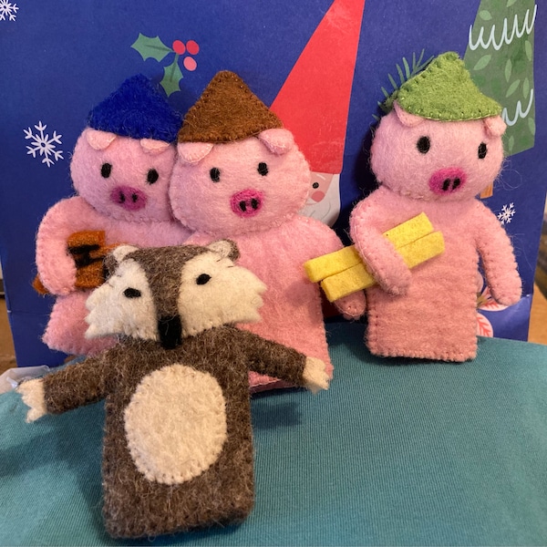 The Three Little Pigs, Finger Puppet Set - Etsy