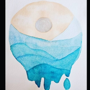 Handmade Blue Mist Granulating Watercolor - Etsy