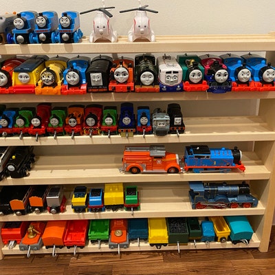 Train Rack Mega Thomas the Tank Wooden Train Display and Storage Wall ...