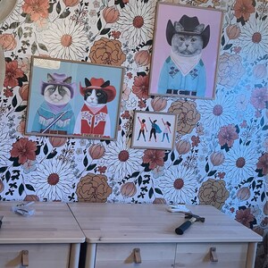 Cowboy Cats Art Print Ginger Cat Cowboys Wall Art Colorful Eclectic ...