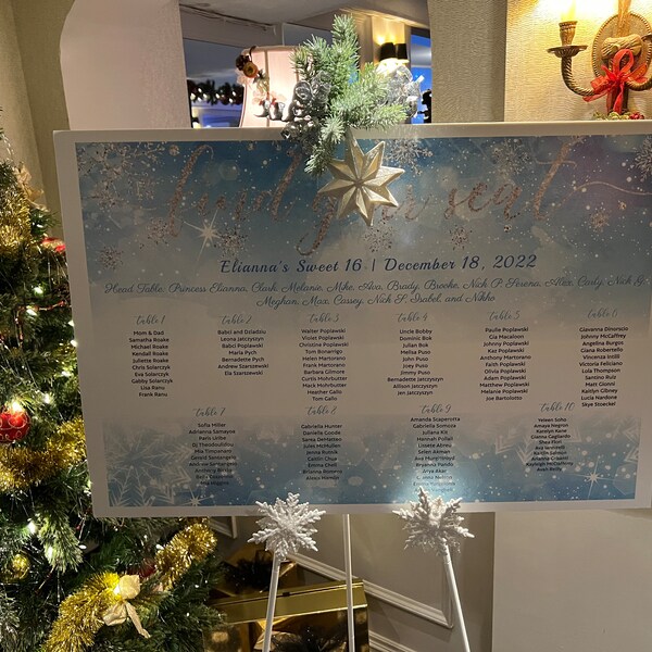 Seating Chart Template, Seating Chart Winter Wonderland, Winter Seating ...