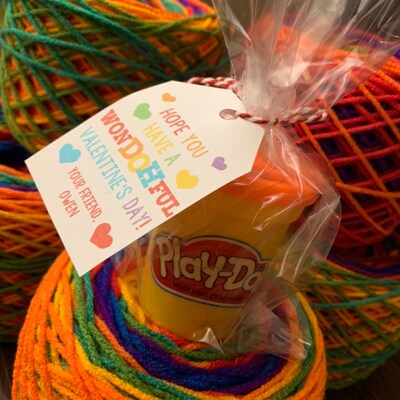 Valentine's Day Tag, Wondohful, Playdough Valentine's Tag, Colorful ...