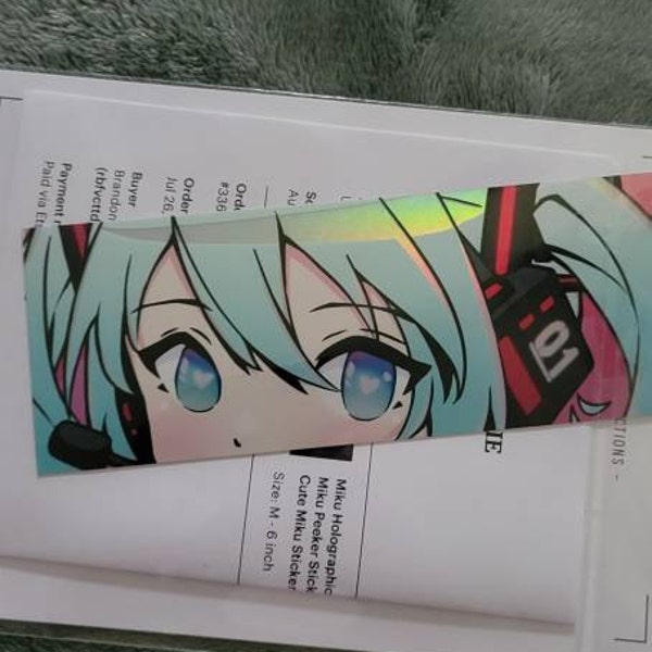 Miku Holographic Vinyl Sticker [v2] - Vocaloid Hatsune Miku Peeker ...