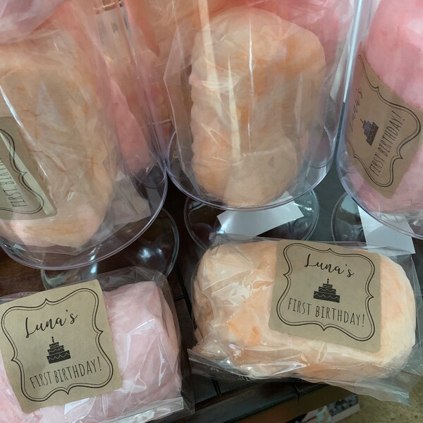 24 Small Cotton Candy Party Favors With Custom Labels - Etsy
