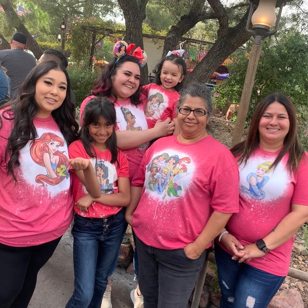 All Princess Tshirt, Bleached Disney Shirt, Birthday Kids Shirt, Girls ...