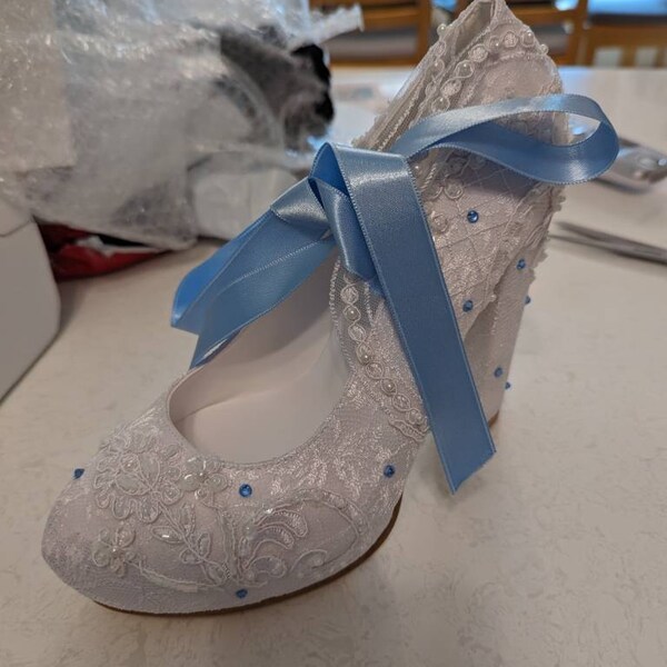 Something Blue Ivory Lace Wedding Shoes - Etsy