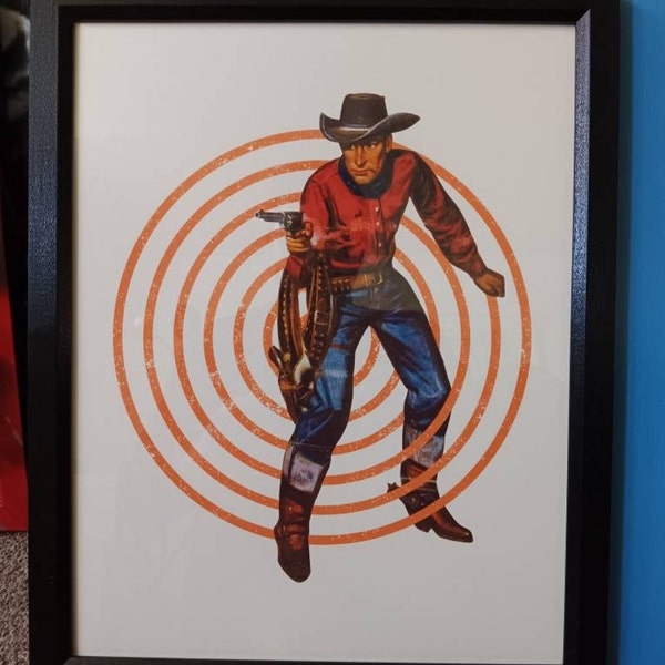 Pulp Cowboy Collage Print, Western Decor, Cowboy Print, Vintage Western ...