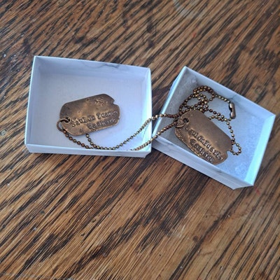 Rustic Dog Tag Necklace, Vintage Style Dogtag Necklace, Personalized ...