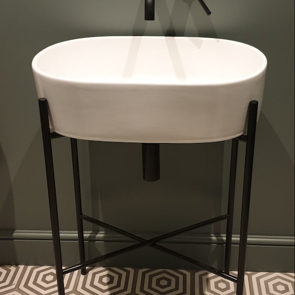 Oval Basin Stand Vanity Unit (metal Frame Sink) - Etsy