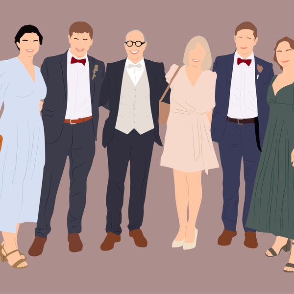 Custom Minimalist Digital Portrait, Faceless Portraits Custom Portrait ...