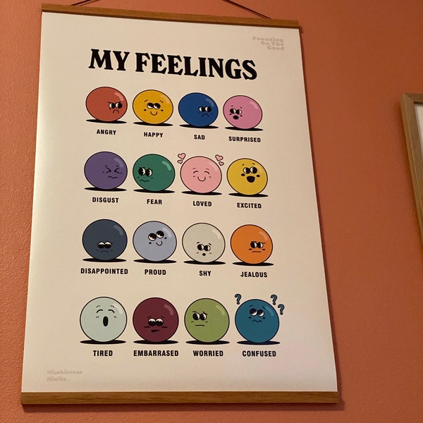 My Feelings Print, Emotions Poster, Daycare Decor, Homeschool Decor, 70 ...