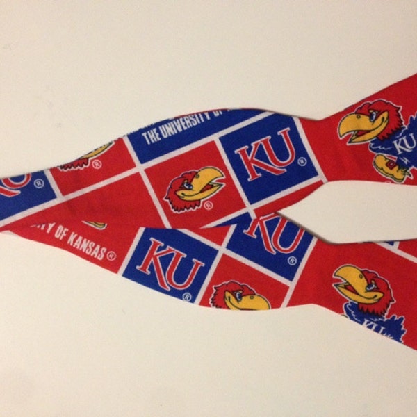 NCAA University of Kansas Red & Blue College 100% Cotton Fabric by ...