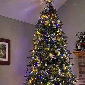 Tin Punched Handmade Star Tree Topper Handmade Brown With Clear Marbles ...