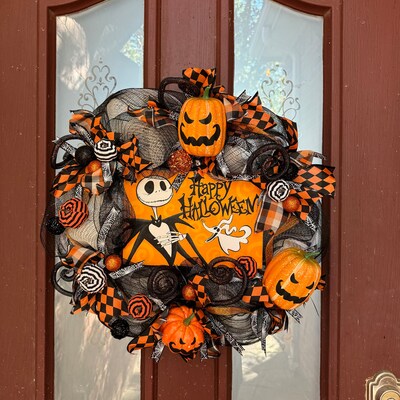 Halloween Door Swag Nightmare Before Christmas - Etsy