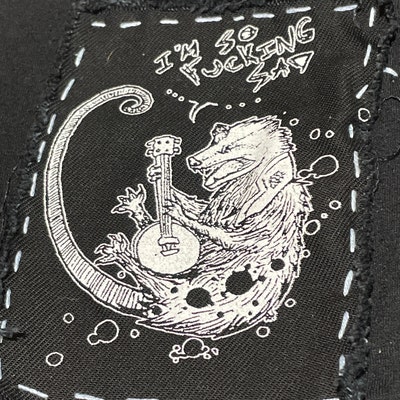Folk Punk Banjo Opossum Patch Original Art - Etsy New Zealand