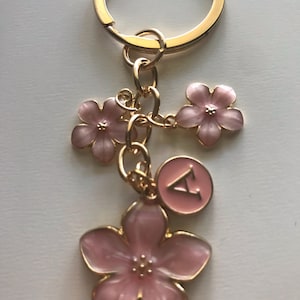 Girly Dangle Keychain Custom Initial With Flower-star-cherry-envelope ...