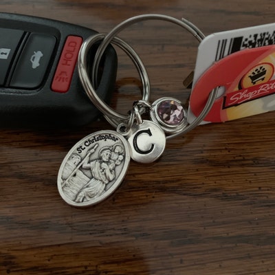 Choose Your Catholic Saint Keychain Personalized Letter Crystal ...