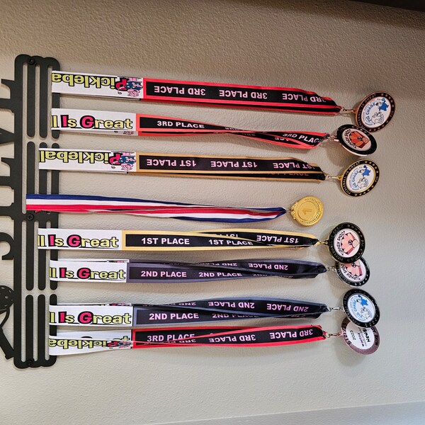 Pickleball Custom Name- Pickleball Medal Hanger Holder Display Rack 3 ...