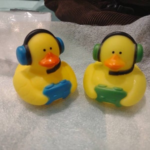 Gamer Gaming Themed Yellow Rubber Duck Ducks - Headset Games Game ...
