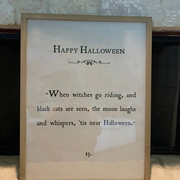 Happy Halloween Printable,book Page Print,halloween Poster,halloween ...