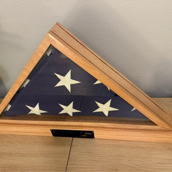 Flag Display Case Personalized in Usa-wooden Flag Case for Veterans ...