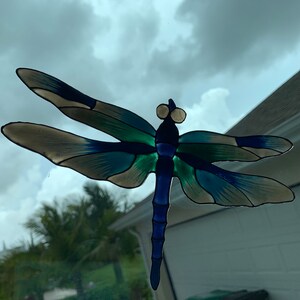 Large Dragonfly Handpainted Window Cling Get the Look of Stained Glass ...