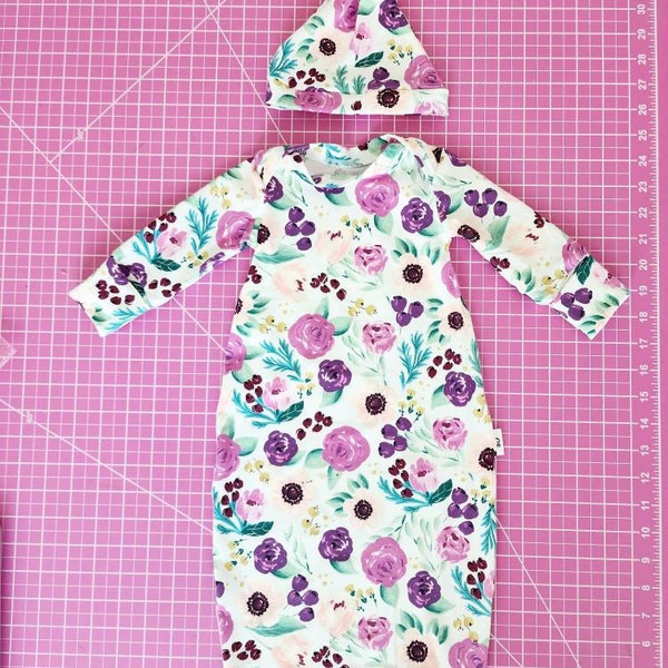 Infant Baby Gown With No Scratch Mittens Sewing Pattern & VIDEO ...
