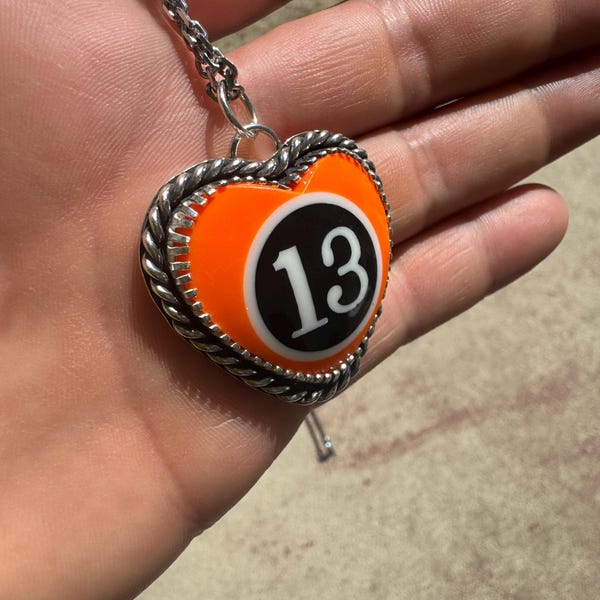 Lucky 8 Ball Sterling Silver Traditional Tattoo Necklace. Handmade Pool ...