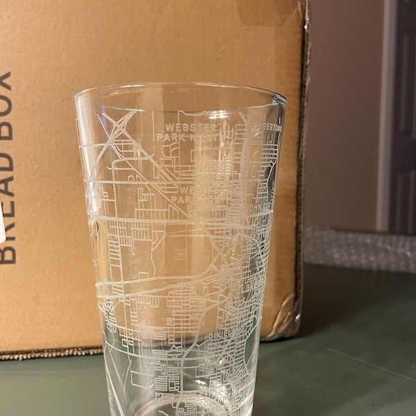 Custom City Map on Pint Glass, Whiskey Glass, Wine Glass, or Beer Can ...