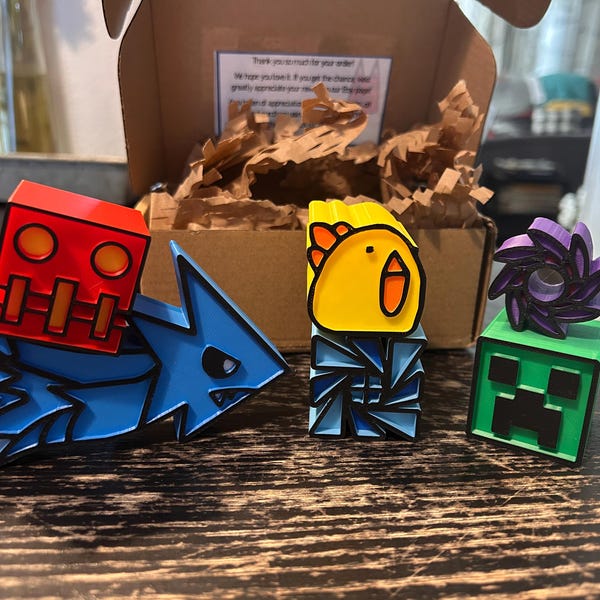 Geometry Dash Toys, 3D Printed Cubes, Geometry Dash Icons, Cake Toppers ...