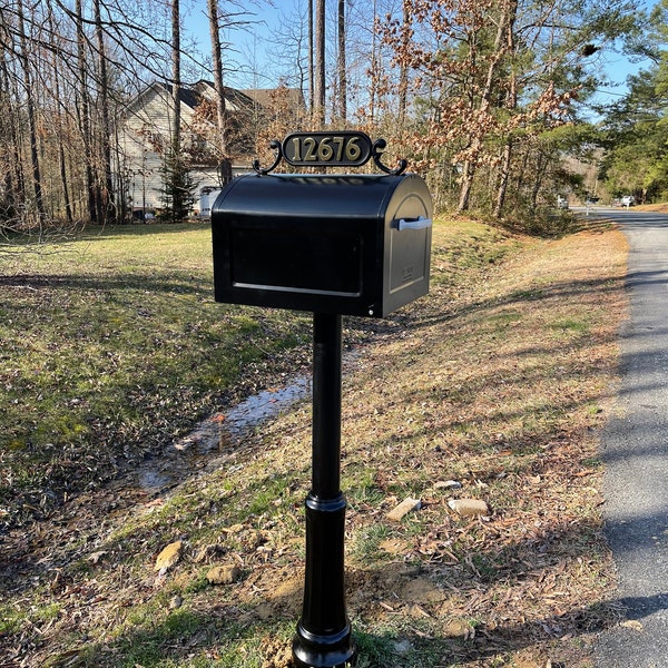 Mailbox Address Number Plate 1 With Brass Numbers | Rust-proof Cast ...