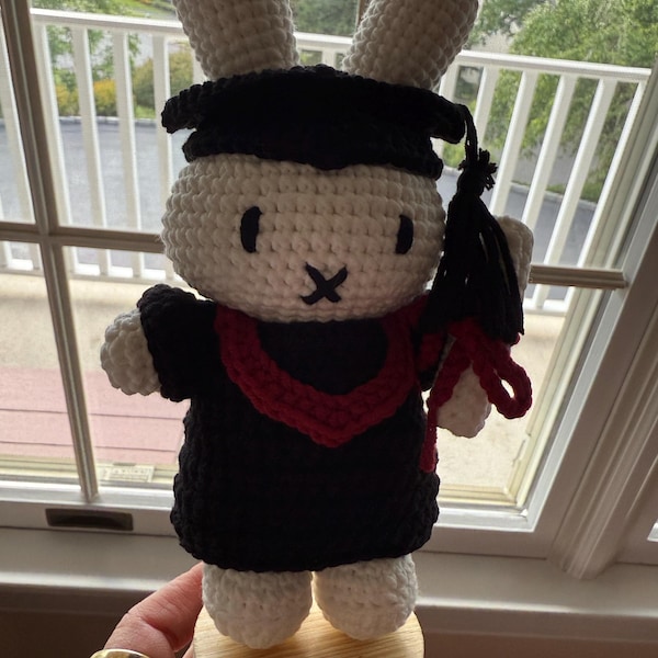 Crochet Graduation Bunny: Handmade Miffy Plush With Diploma - Etsy