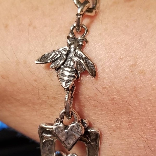 Artisan Handmade Bee Jewelry Chain Link in Sterling Silver (one) (A) - Etsy