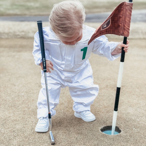 KIDS CADDIE UNIFORM Custom Golf Toddler Child Children Coverall Suit ...