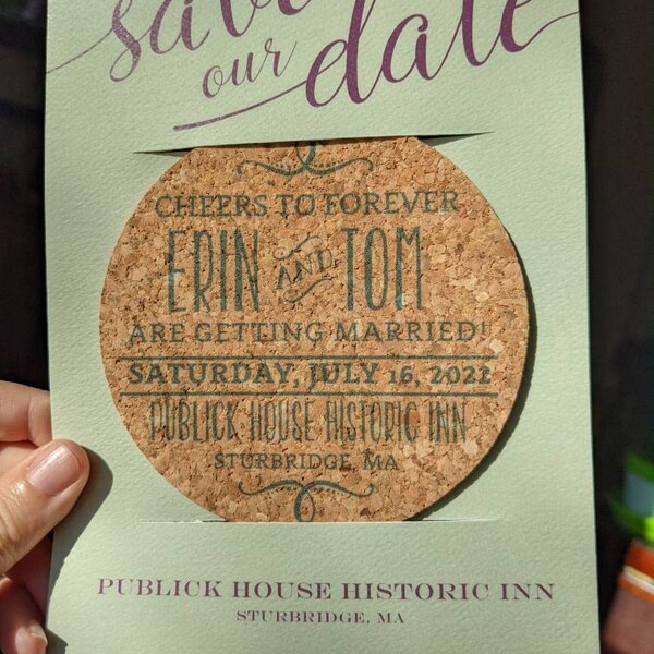 Save the Date Coasters, Free Drinks Save the Date, Unique Save the ...